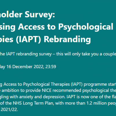 Have your say on a new name for IAPT - improving access to ...